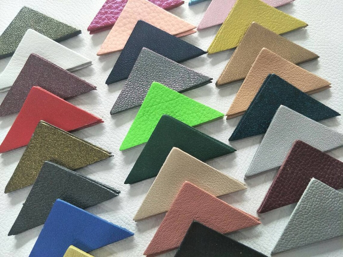 Triangle Shape Metallic Leather Triangle 50 Pcs.25 pairs | Etsy