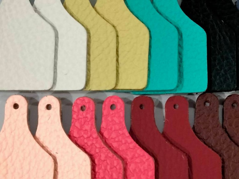 Leather Ear Tag Blank Textured Leather Ear Tag 24 Pieces - Etsy
