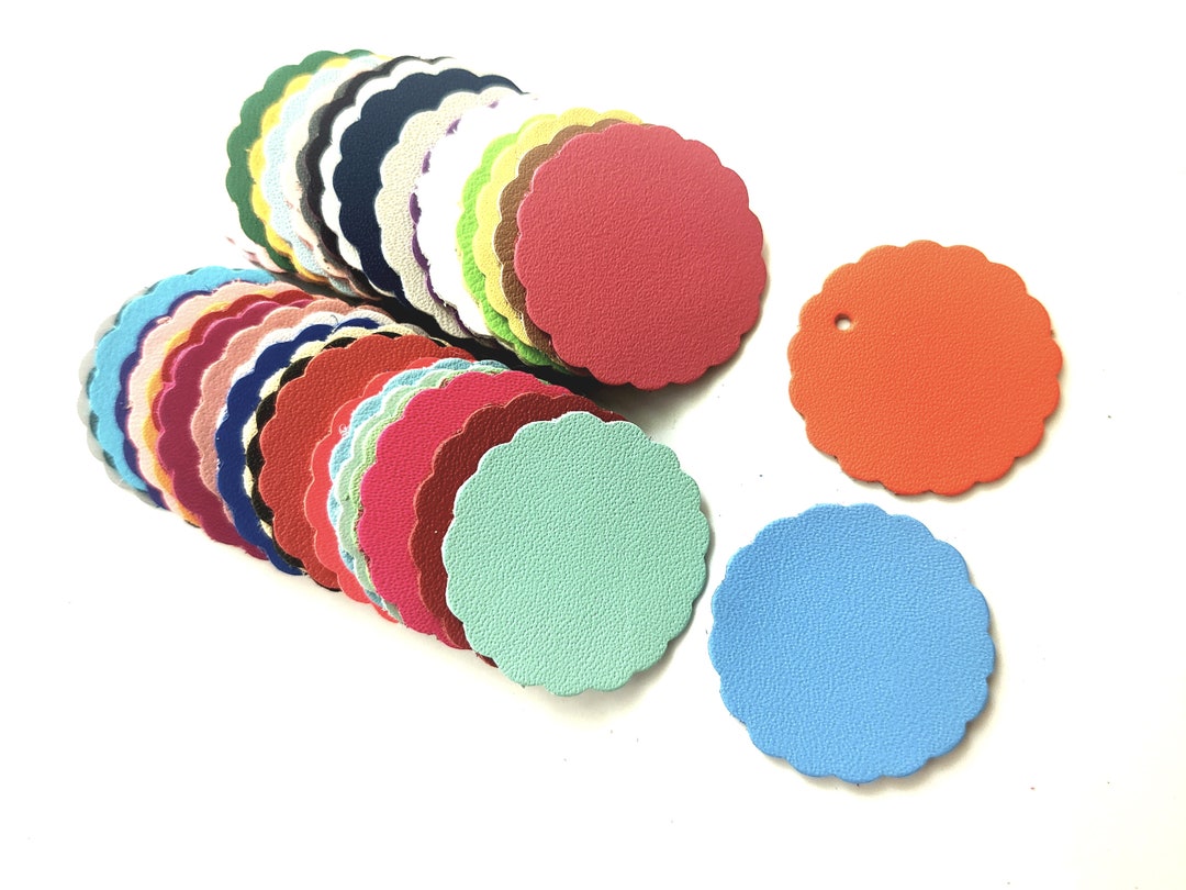 Scallop Circle Blank, 2 Sizes, 40mm. 50mm., 12 Pairs, Mixed Colors ...