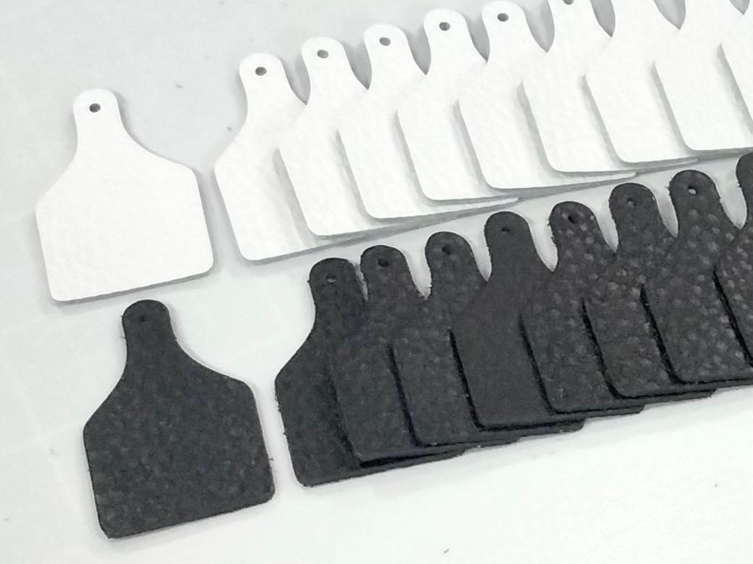 Leather Ear Tag Blank, Textured Leather Ear Tag, 2 Sizes, 24 Pieces ...