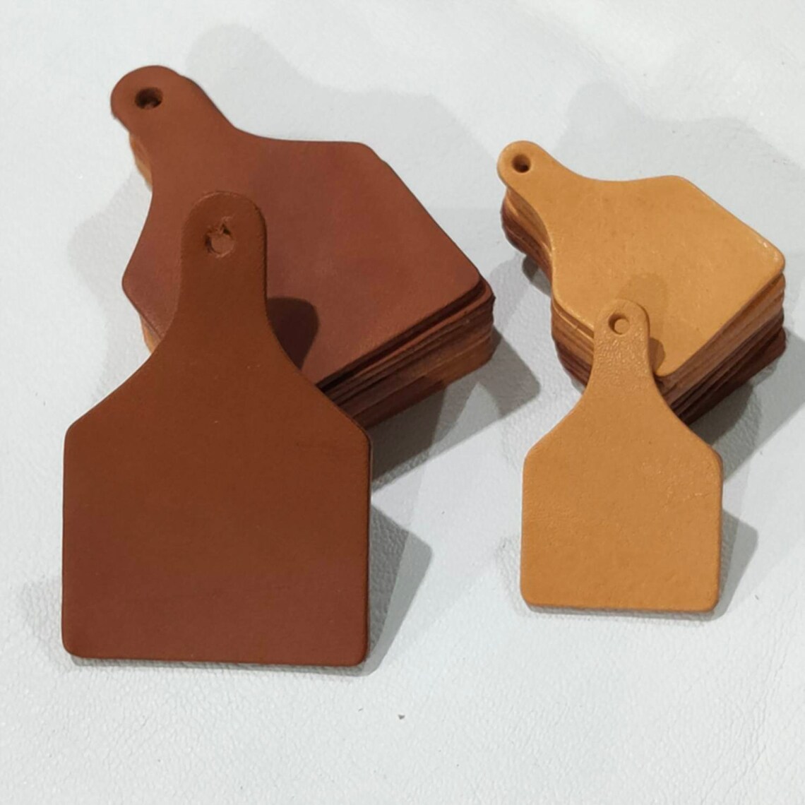Leather Ear Tag Blank 2 Sizes 20 Pieces Tan & Natural - Etsy