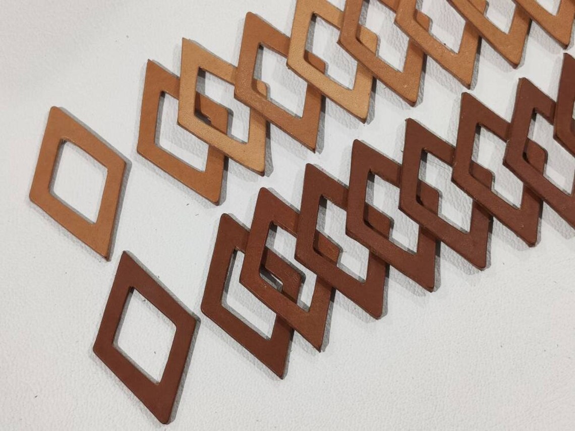 Diamond Shape Leather Diamond Cut Outs 2 Sizes Vegetable - Etsy