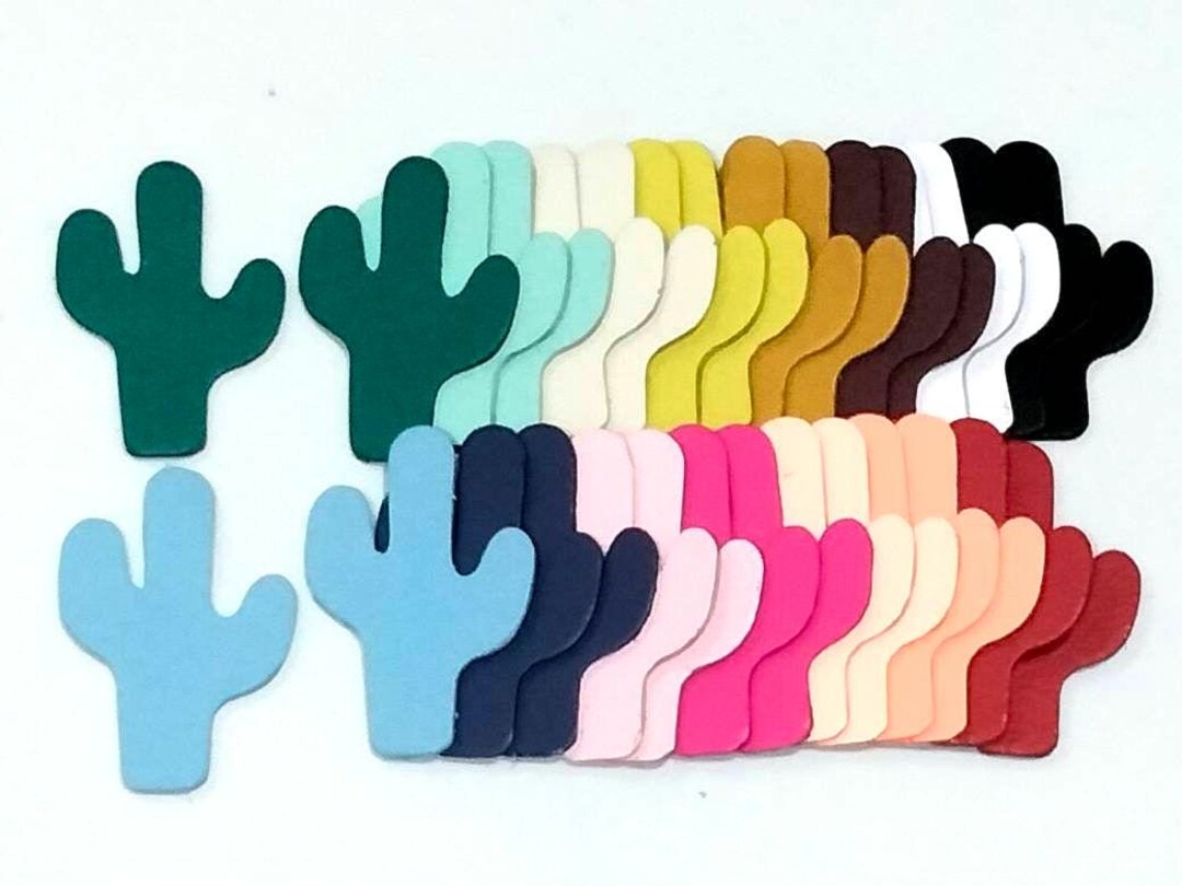 Leather Cactus Die Cuts: Mixed Colors, 2 Sizes, Set of 20 - Etsy
