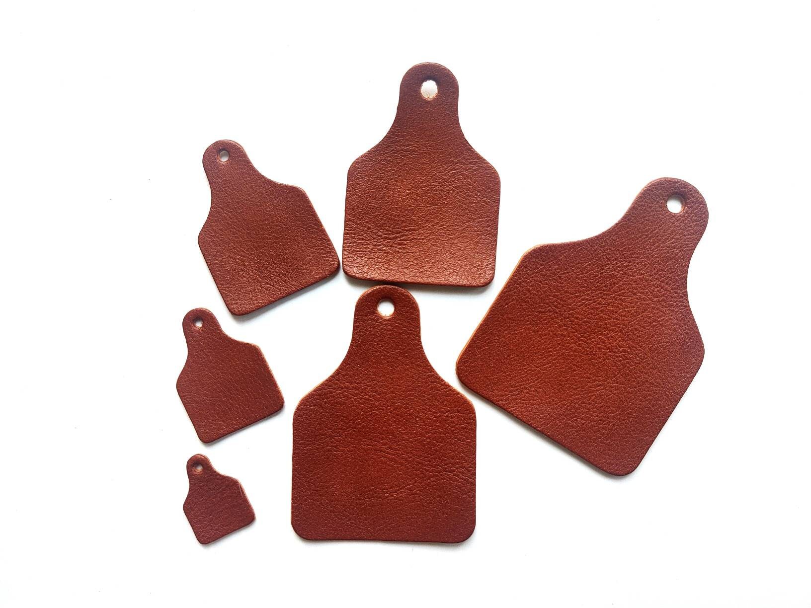 Leather Ear Tag Blank 6 Sizes Tan Genuine Leather Blank - Etsy