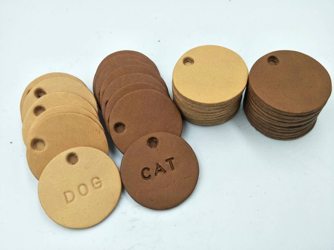 Blank Leather Dog Tag 2 Sizes 25mm.1 32mm.1 - Etsy