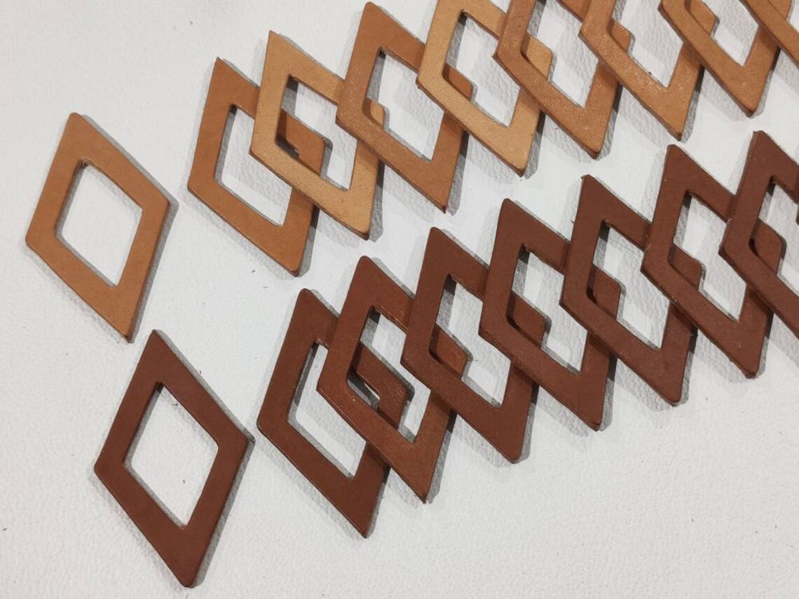 Diamond Shape Leather Diamond Cut Outs 2 Sizes Vegetable - Etsy