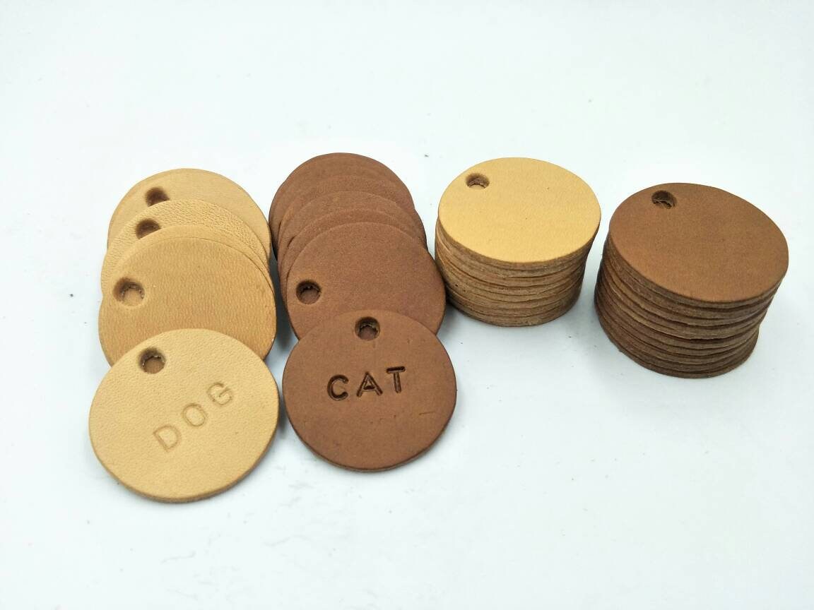 Blank Leather Dog Tag 2 Sizes 25mm.1 32mm.1 - Etsy