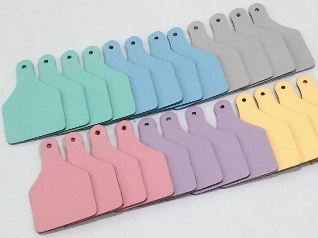 Leather Ear Tag Blank 2 Inches 50mm. High 24 Pieces Mixed - Etsy