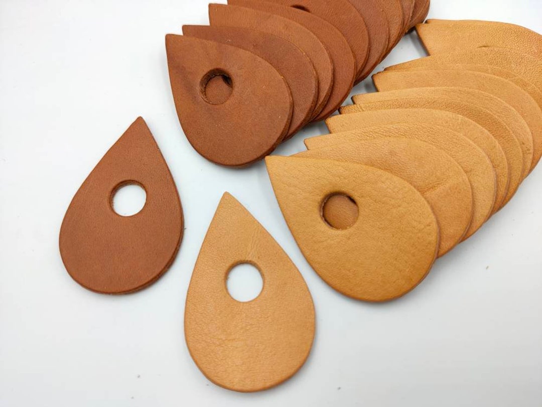 Vegetable Tanned Leather Teardrops Cut Outs, 12 Pairs, 4 Sizes ...