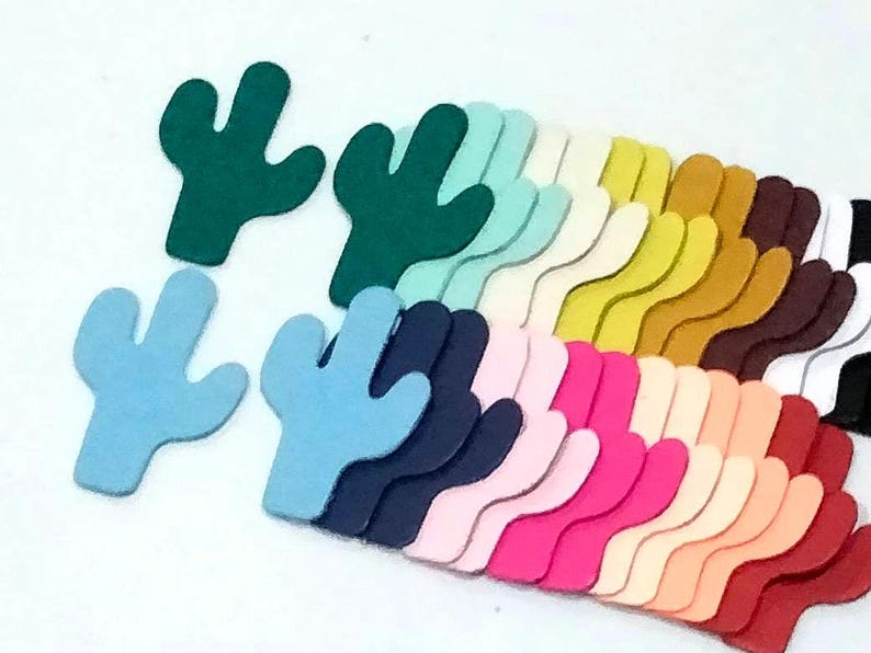 Leather Cactus Die Cuts: Mixed Colors, 2 Sizes, Set of 20 - Etsy