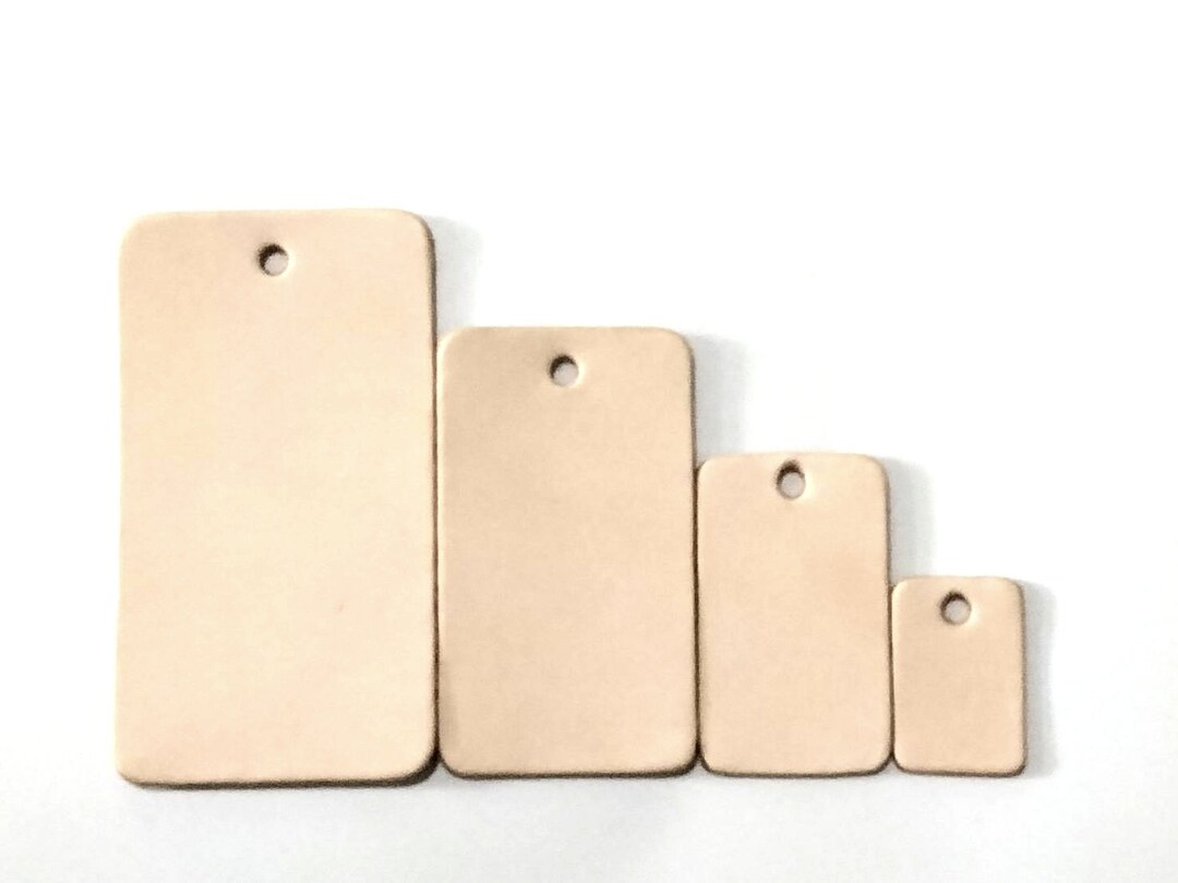 Leather Tag, Blank Leather Tag With Rounded Edge, 4 Sizes, Veg Tanned ...