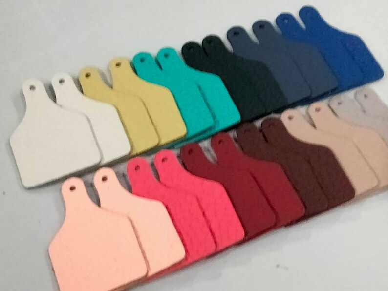 Leather Ear Tag Blank Textured Leather Ear Tag 24 Pieces - Etsy