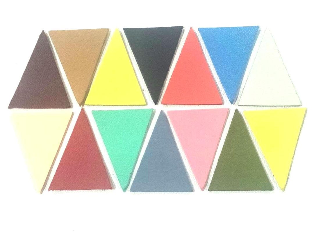 Triangle Shape, Smooth Leather Triangle, 2 Sizes, Mixed Colors, Genuine ...