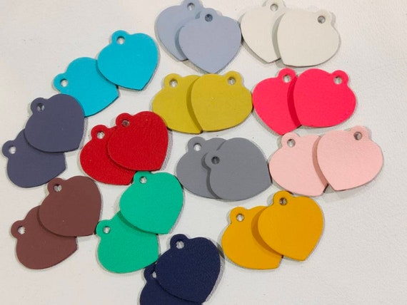 Blank Leather Heart Tag Leather Heart 30mm.3 cm. 12 | Etsy