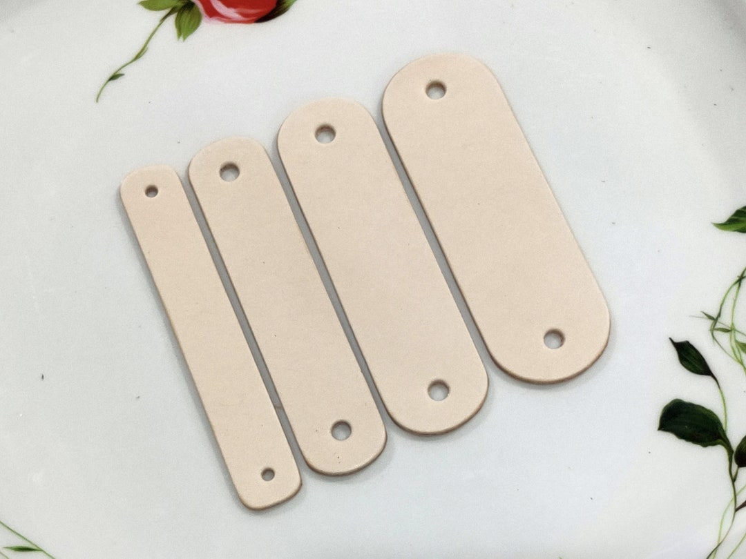Blank Leather Rectangle With Rounded Edges, 4 Sizes, Leather Tag Name ...