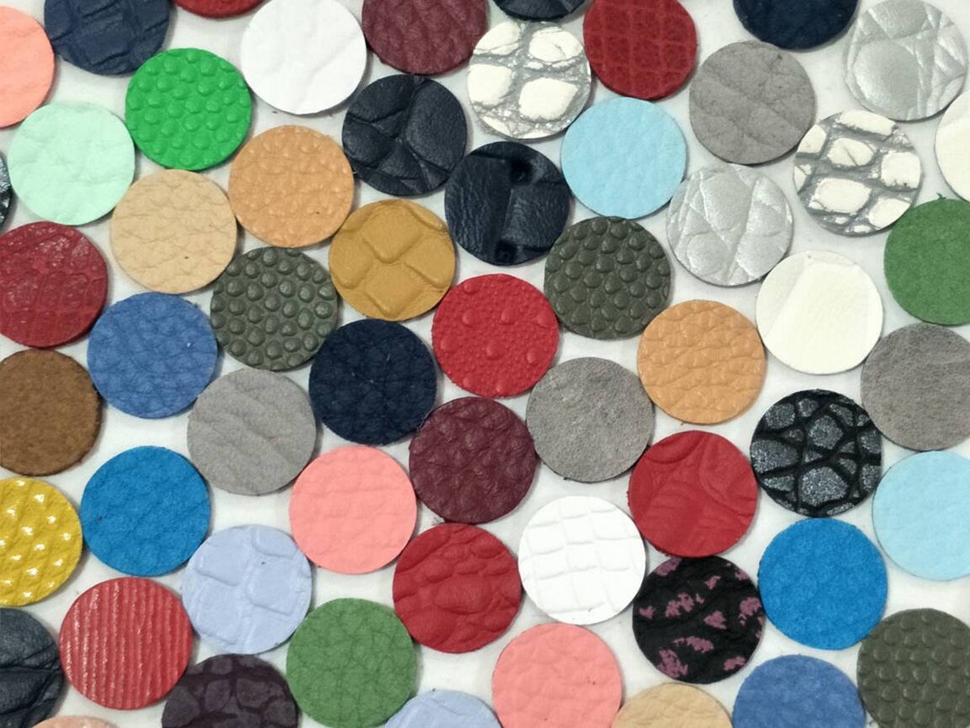 Embossed Genuine Leather Circles: Mixed Colors, Die Cut Shapes - DIY ...