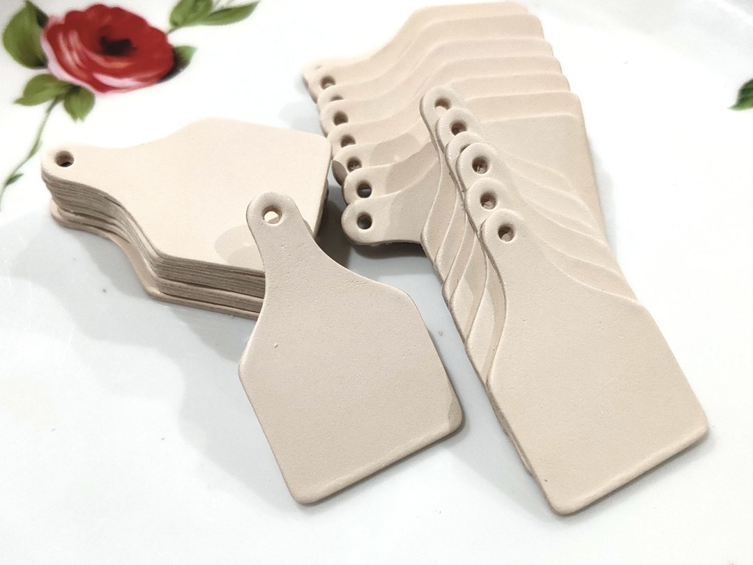 Leather Ear Tag Blank, 2 Sizes, 40 Pieces, Natural, Vegetable Tanned ...