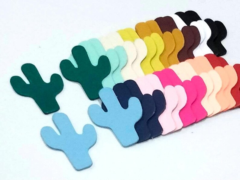 Leather Cactus Die Cuts: Mixed Colors, 2 Sizes, Set of 20 - Etsy