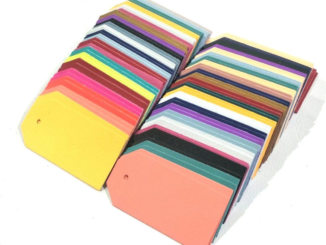 Luggage Tag, Blank Leather Tag With Hole, 3 Sizes, Mixed Colors ...