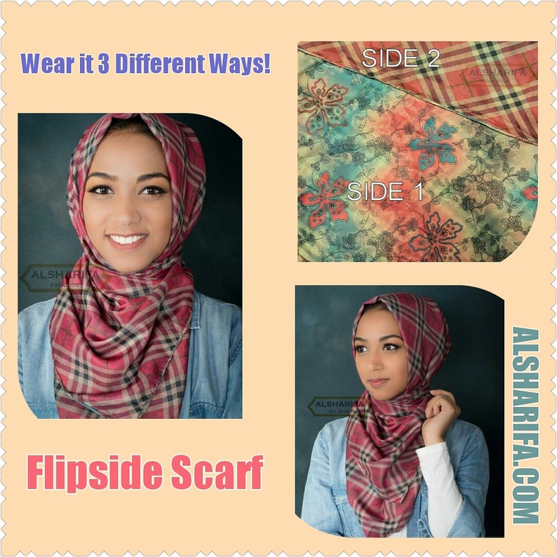 Double-sided Scarf or Flipside Hijab Neck-scarf Muslim - Etsy
