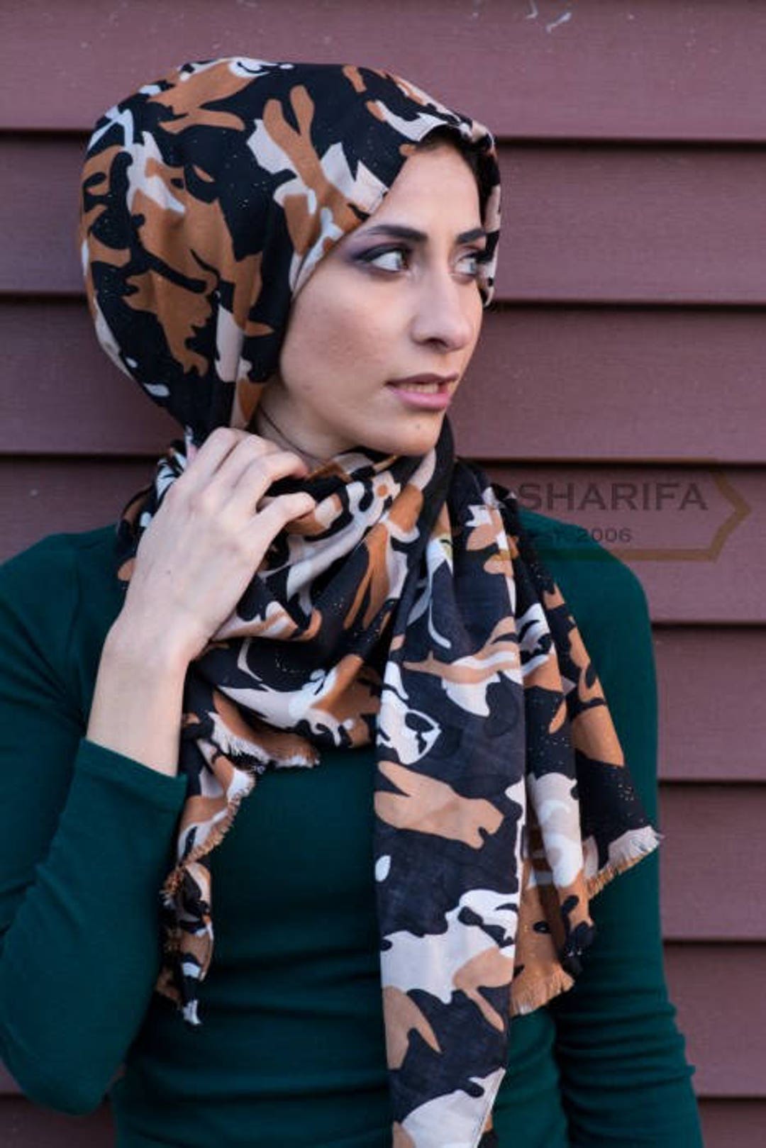 Camouflage Themed Scarf | Shawl | Muslim Hijab | 66" X 25" | Women Head ...