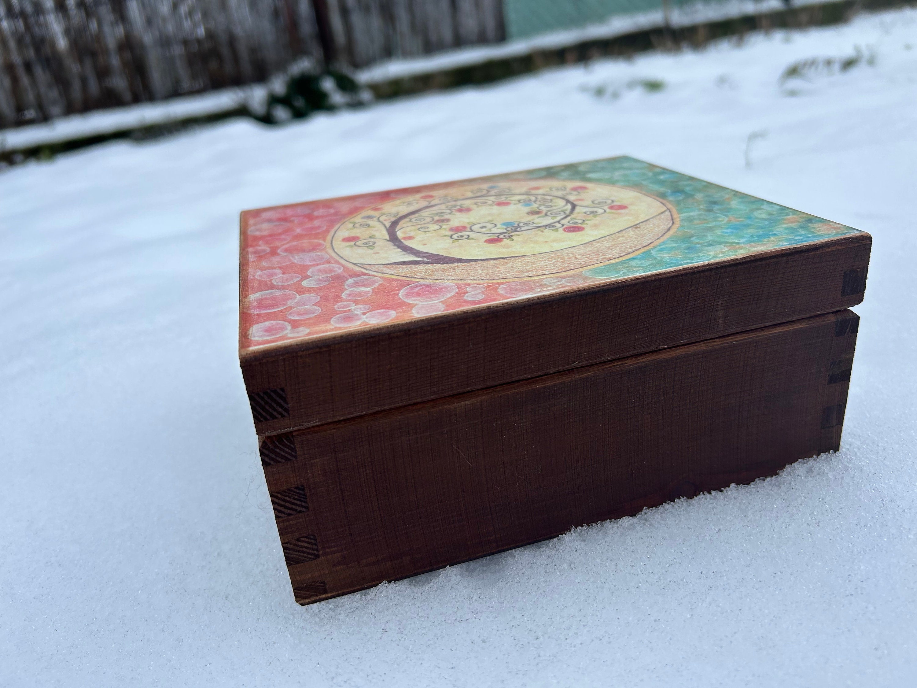 Mandala Tea Box/wooden Tea Box/tea Storage Box TREE OF LIFE, 4 ...
