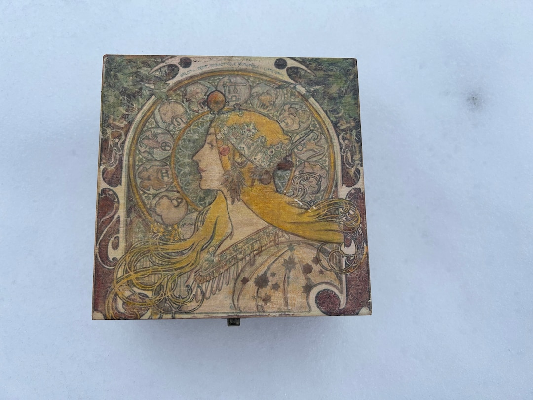Alphonse Mucha Wooden Tea Box Art Nouveau Gifts - Etsy