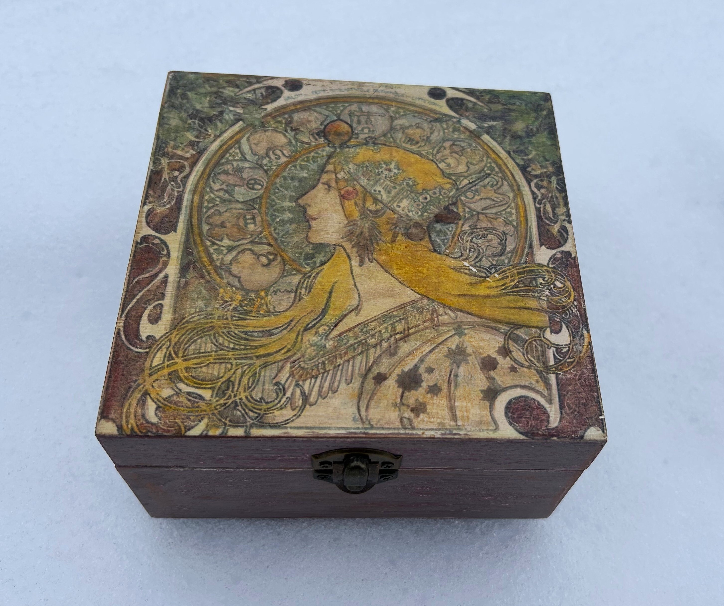 Alphonse Mucha Wooden Tea Box Art Nouveau Gifts - Etsy