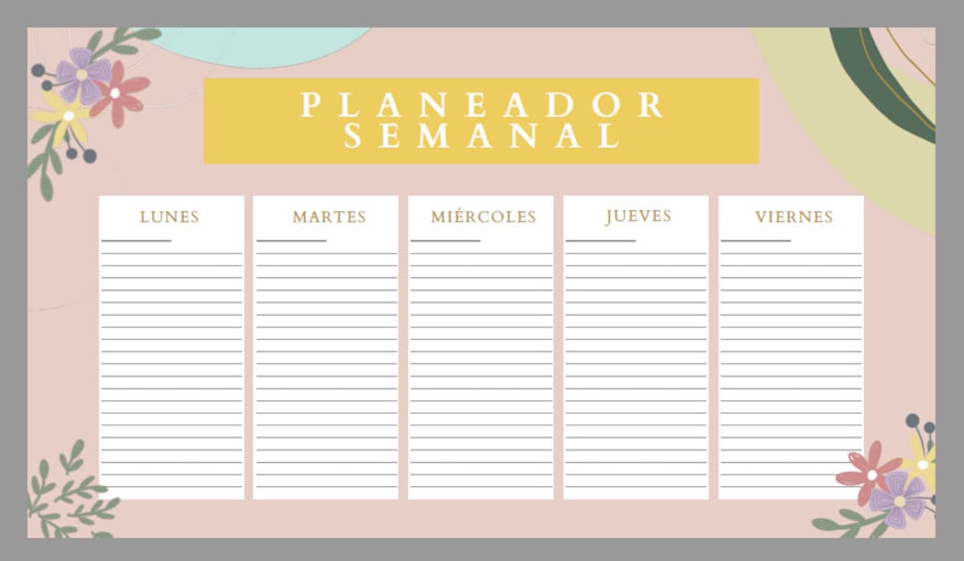Spanish Weekly Planner Bilingual - Planeador Semanal - Etsy