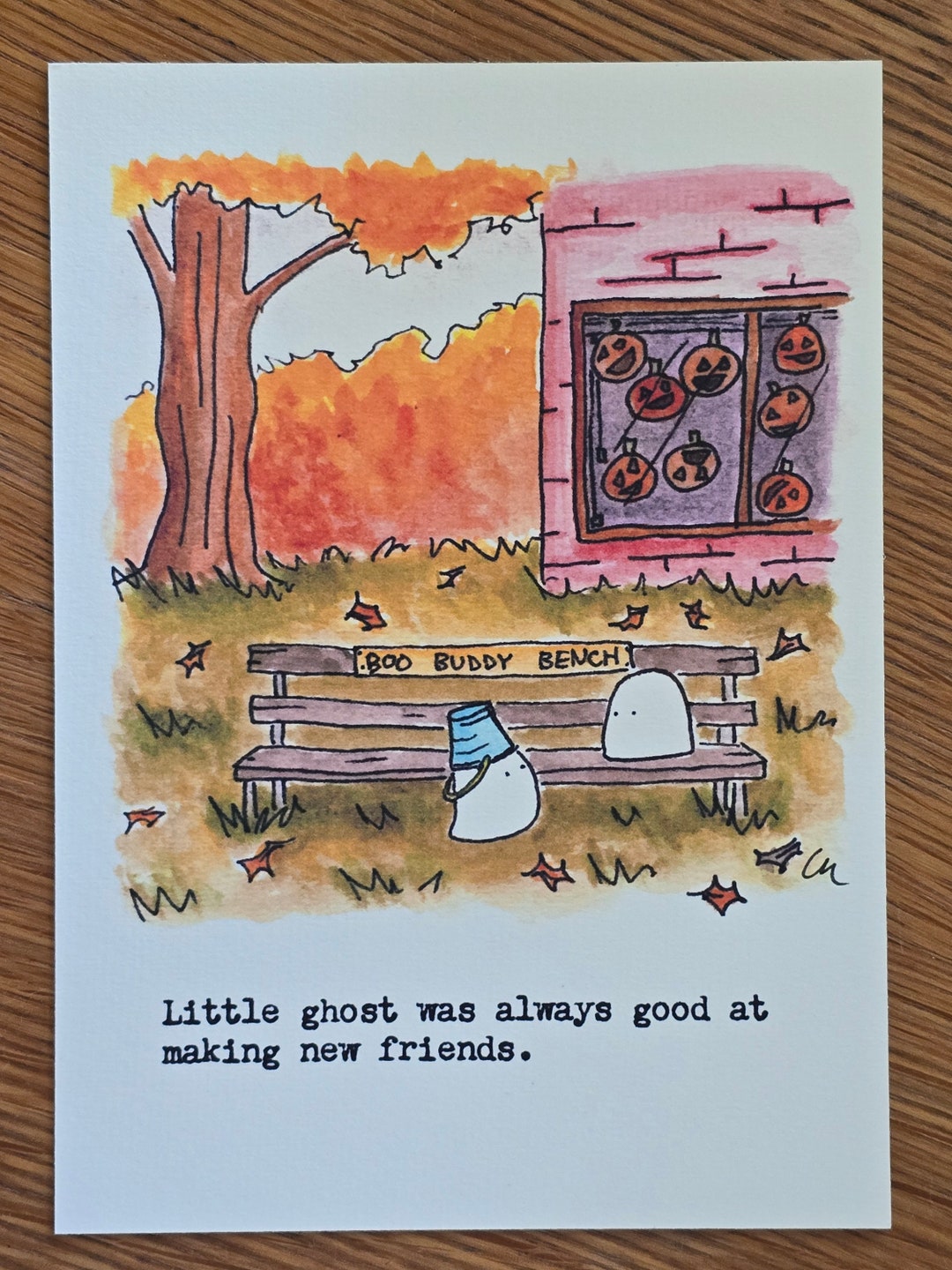 5x7 Signed Print of "little Ghost and Making New Friends" - Etsy