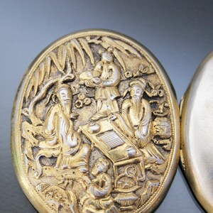 Victorian Chinoiserie 800 Silver Locket Pendant. Antique Chinese Theme ...