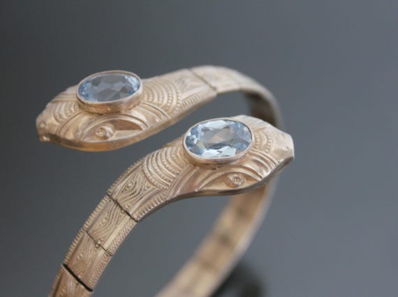 ANDREAS DAUB. Art Deco Snake Bracelet. Serpent 835 Si… - Gem