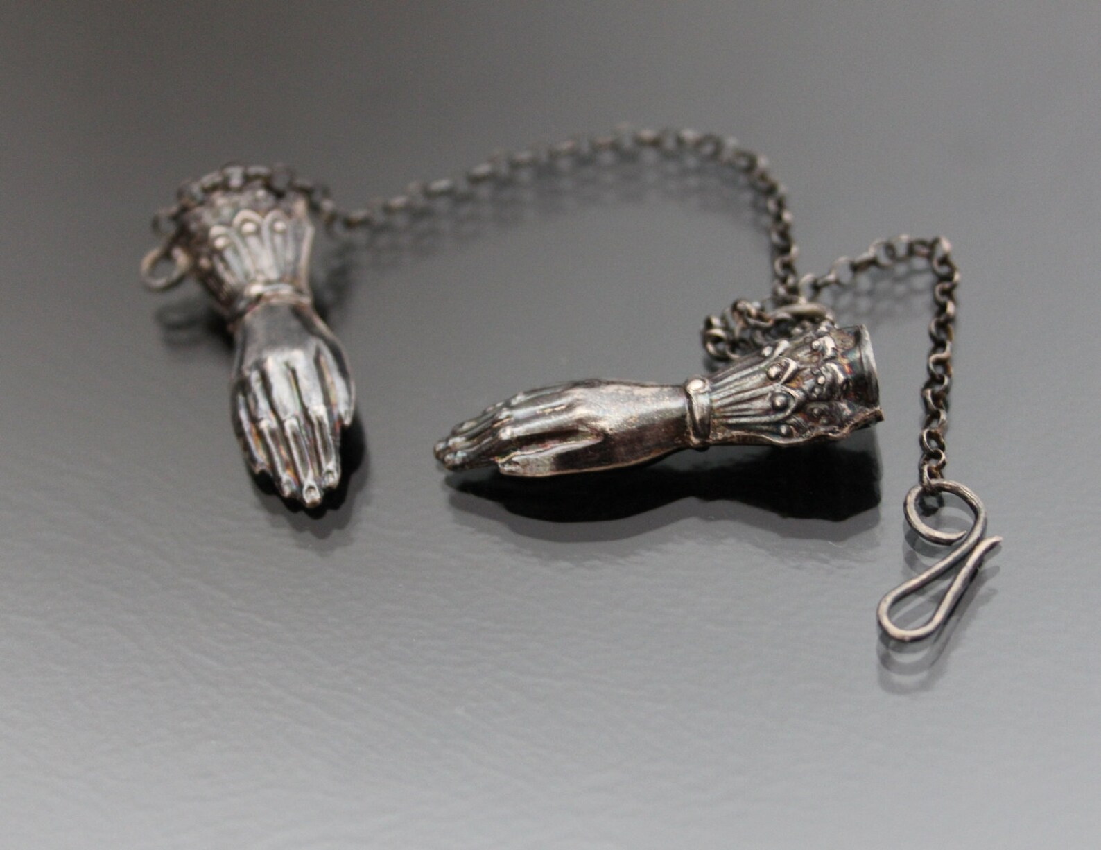 Victorian Hands Pendants. 835 Silver. Antique Austro-hungarian ...