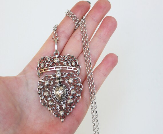 Antique Flemish Rose Cut Diamond Heart Pendant, 18th … - Gem