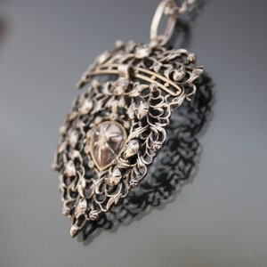 Antique Flemish Rose Cut Diamond Heart Pendant, 18th Century. 835 Silver. - Etsy