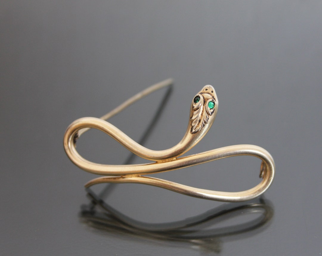 Jugendstil MARTIN MAYER, Depose, Snake Serpent Brooch, 925 Sterling ...