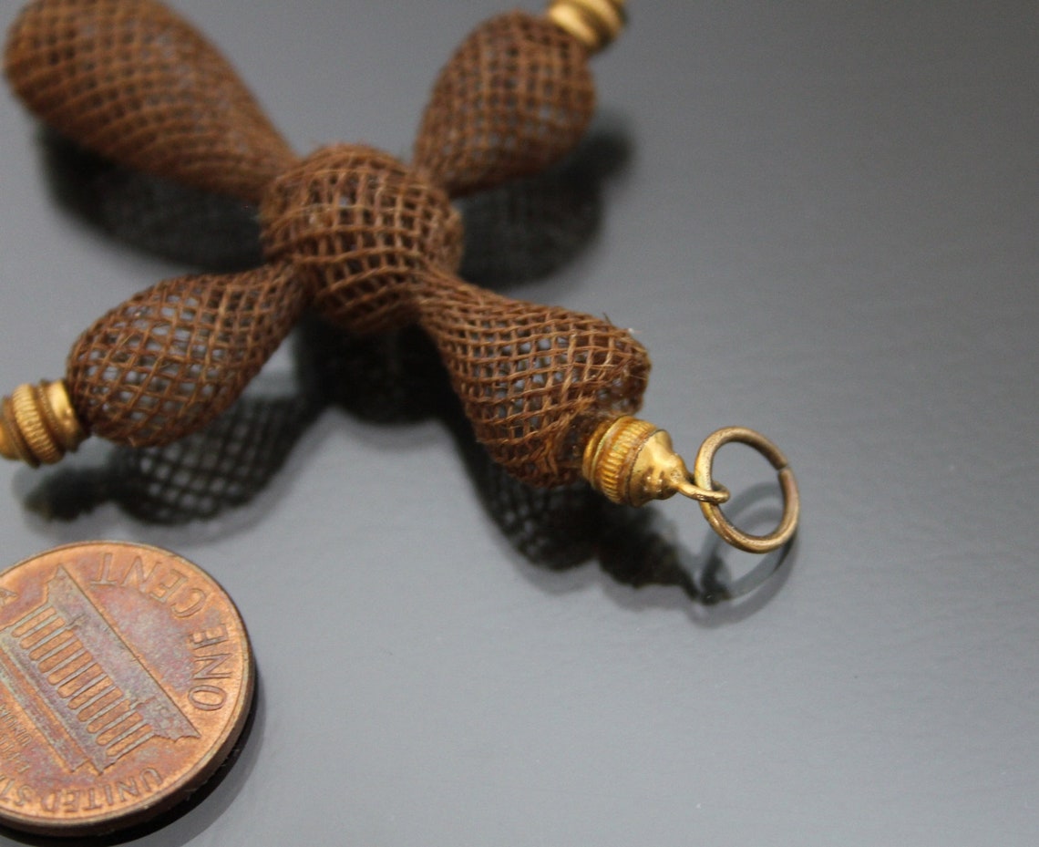 Victorian Mourning Woven Hair Crucifix Cross, Vintage Antique ...
