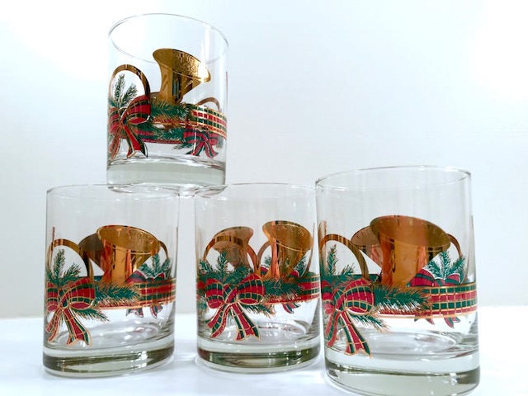 Culver Mid-century Yule Horn Double Old Fashion Glasses (set of 4) - Etsy
