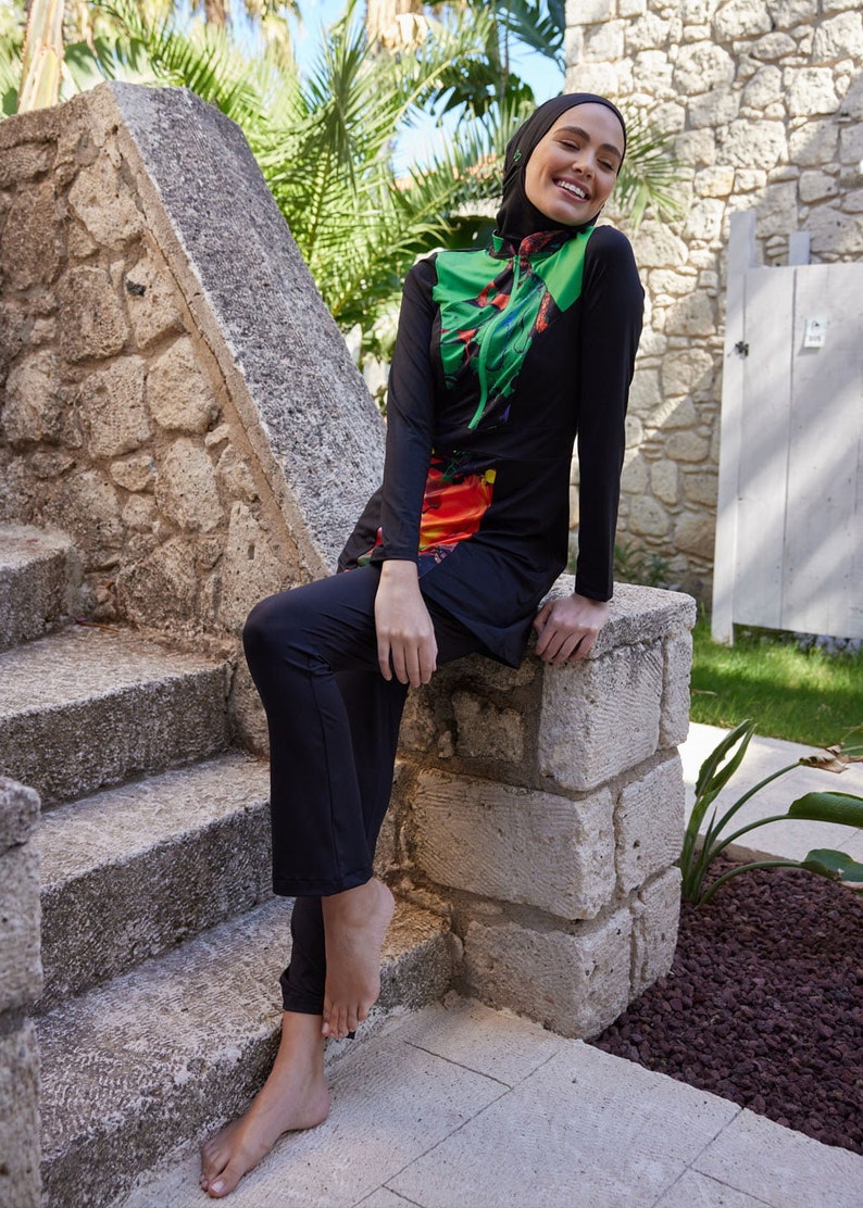 Burkini Burkini Swimwear Modest Swimsuit Islamic Swimwear Green Fit Single Top Swimwear