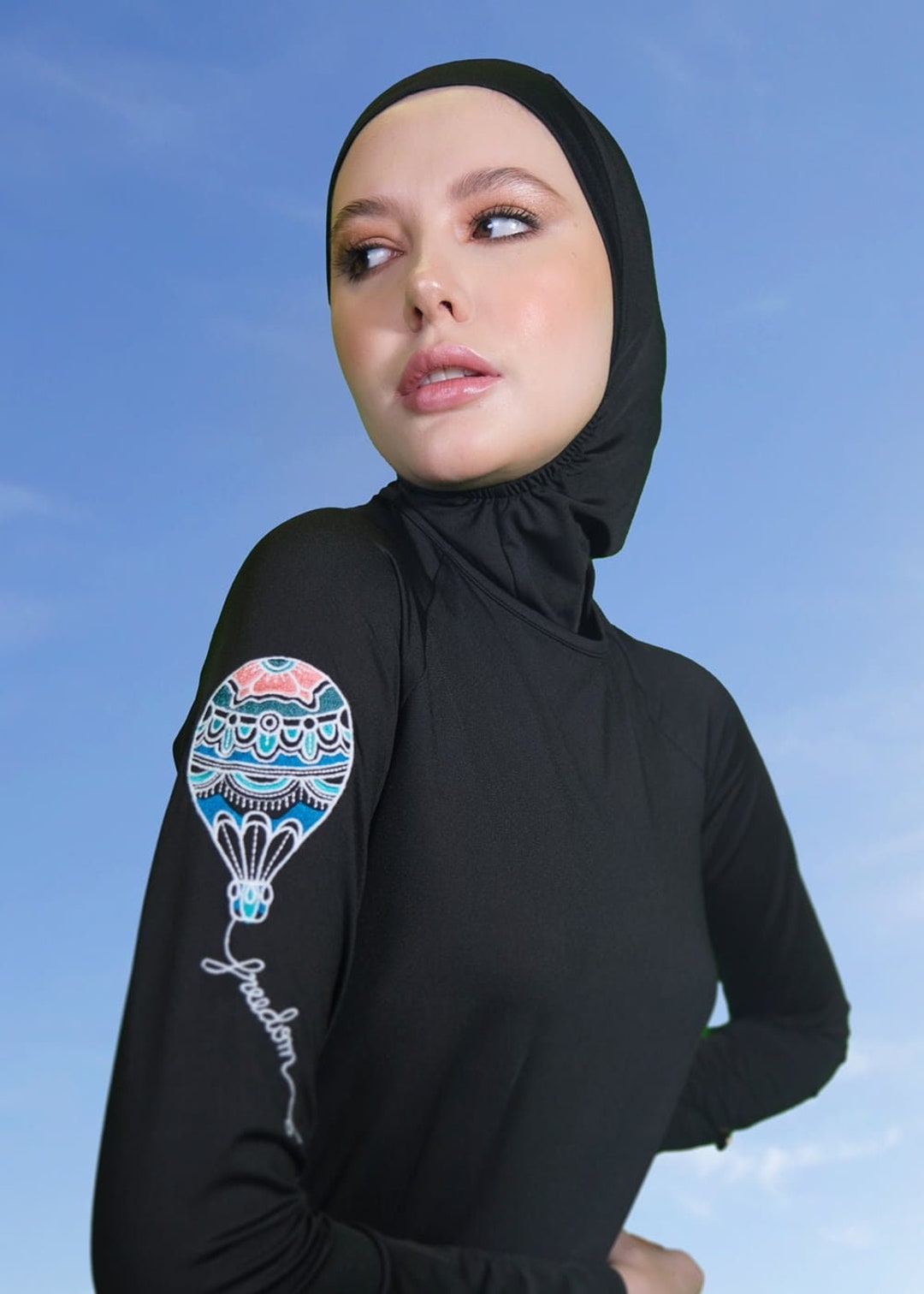 Freedom Embroidered 5 Pieces Burkini Set, Muslim Swimwear, Islamic ...