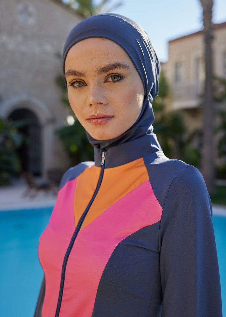 One Piece Burkini Top, Modest Swimsuit, Islamic Swimwear Sport Style ...