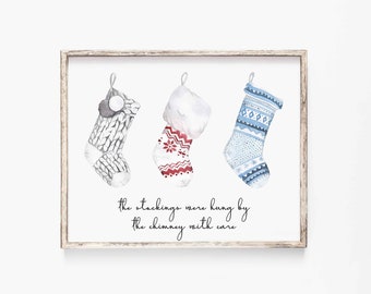 And the Stockings Were Hung Printable Wall Art Christmas - Etsy