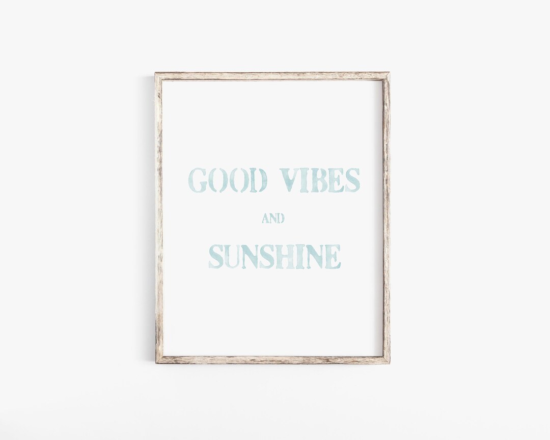 Good Vibes and Sunshine Print, Watercolor Summer Printable, Summer ...