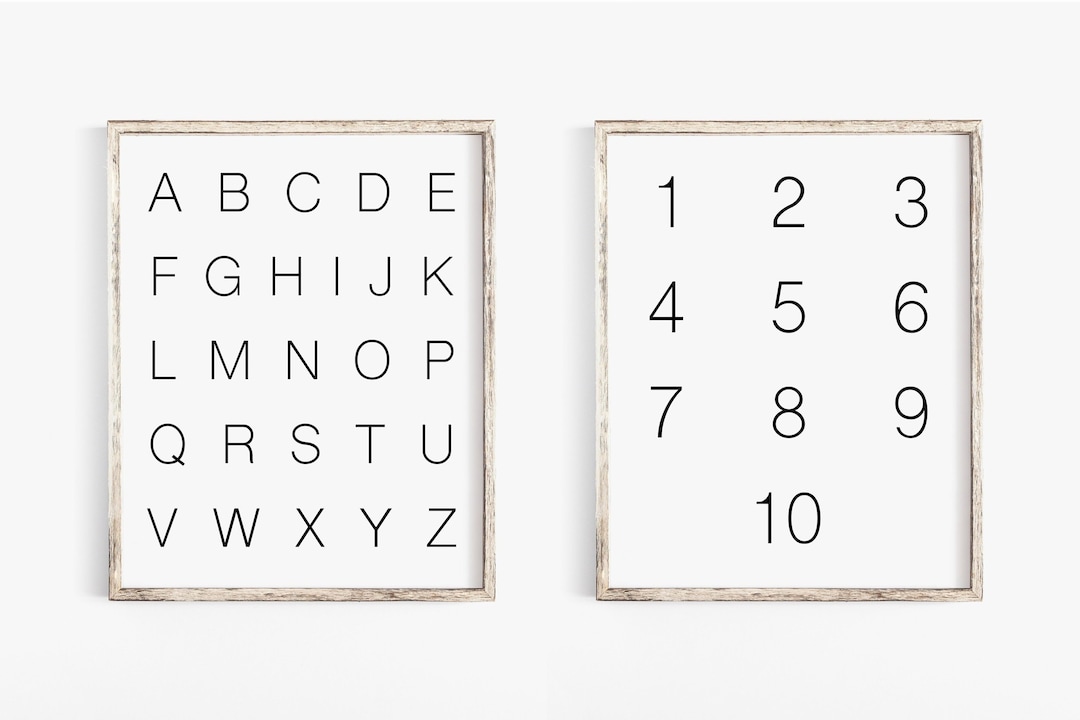 Alphabet and Numbers Printable Wall Art 1-10 Print ABC - Etsy