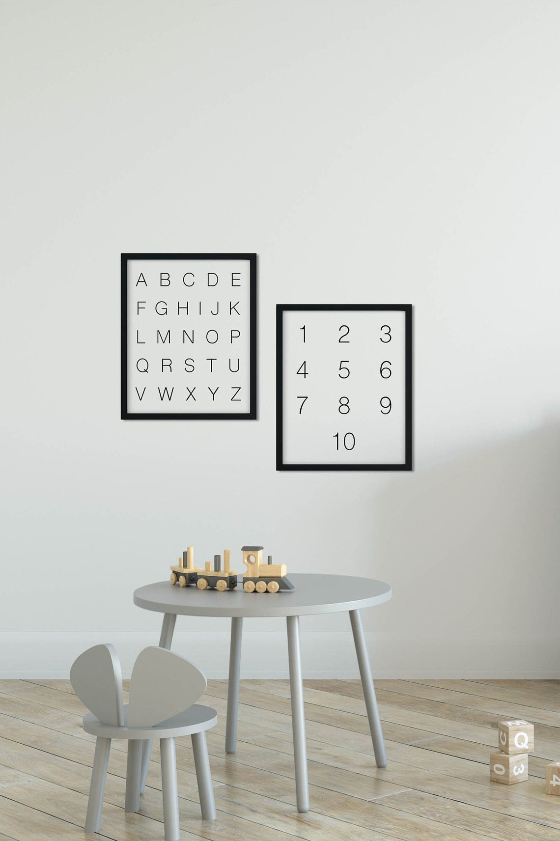 Alphabet and Numbers Printable Wall Art 1-10 Print ABC | Etsy