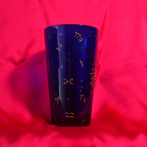 Hand Painted Celestial Glass. Sun, Moon, Stars Design Soda, Lemonade ...