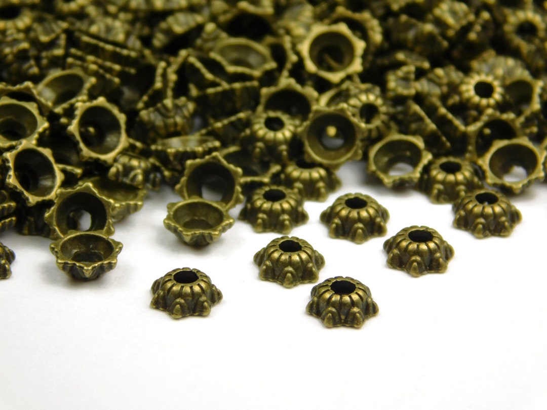 100 Pcs - 5.7x3mm Antique Bronze Bead Caps - Bead Caps - End Caps ...