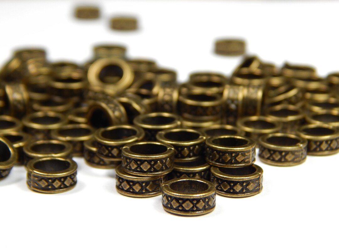 50 Pcs 7.5x3mm Antique Bronze Spacer Beads Rondelle Disc Beads Spacers ...