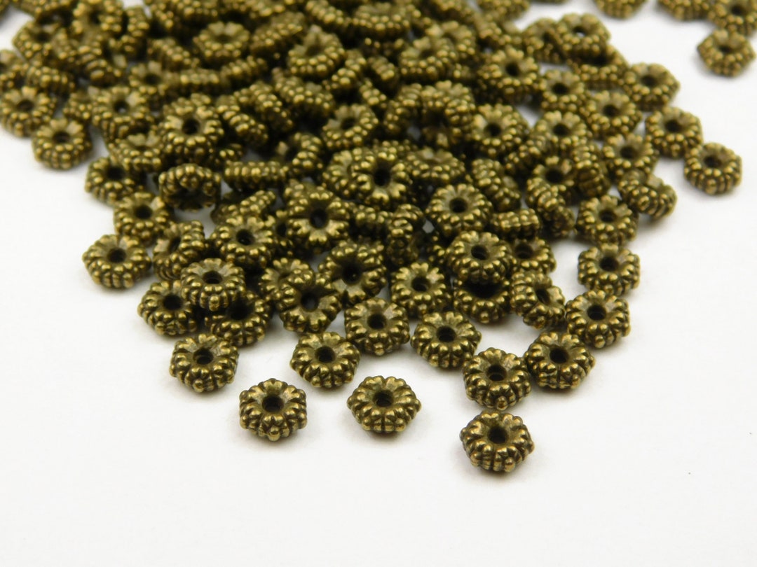 50/100 Pcs - 5.5x2mm Antique Bronze Spacer Beads - Bronze Heishi Beads ...