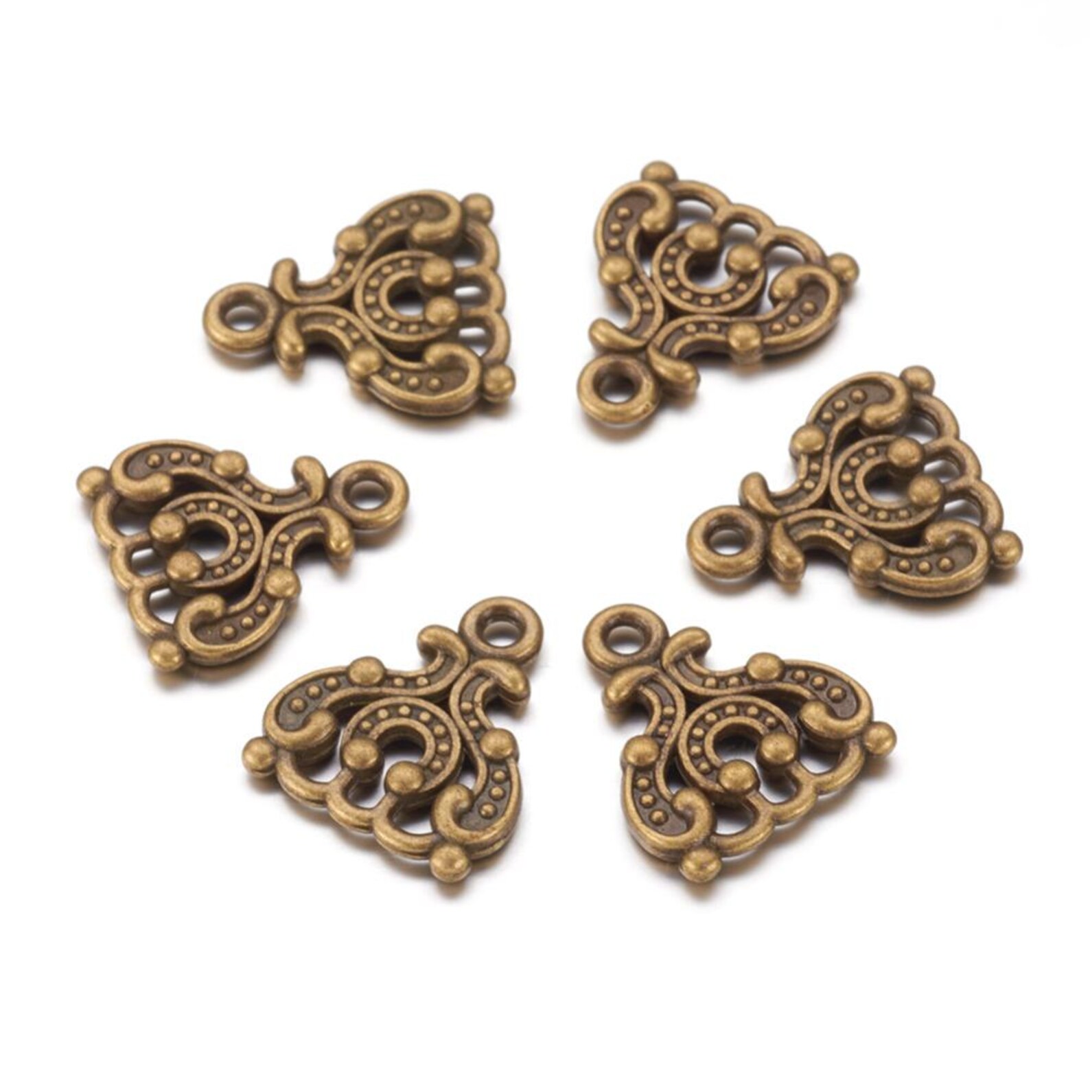 15 Pcs - 14.5x13x2.5mm Antique Bronze Chandelier Connector Pendants ...